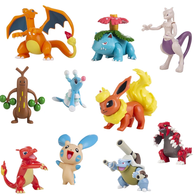 21 Styles 5-13cm Pokemon Movable Limbs Head And Tail Pikachu Charmander ...