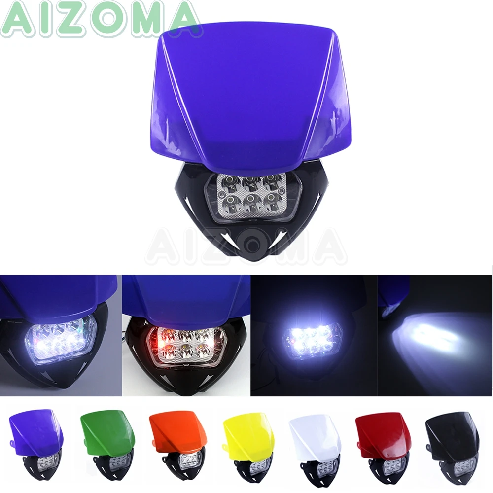 Blue-Motocross-Off-Road-Headlight-LED-Front-Headlamp-For-Suzuki-DRZ-RMX ...