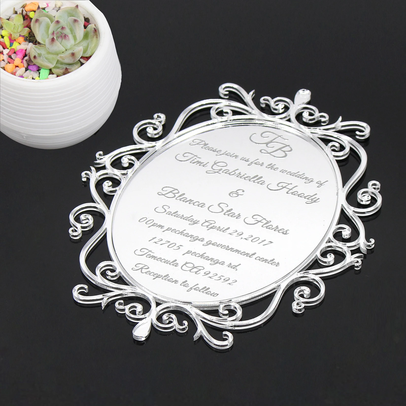 10-Personalized-Laser-cut-Floral-Design-Silver-Mirror-Acrylic ...