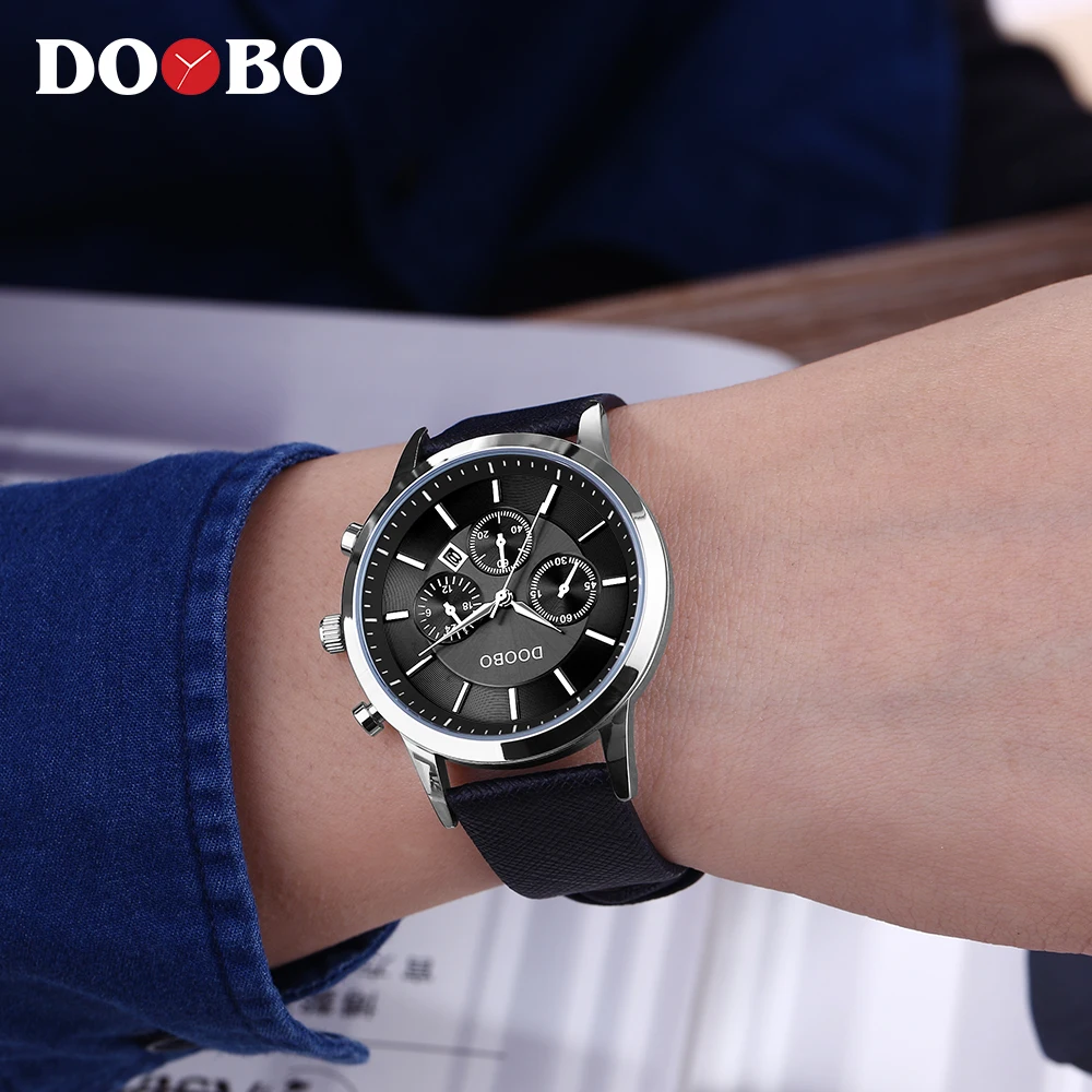 Doobo Army Military Quartz Mens Watches Top Brand Luxury Leather Men ...