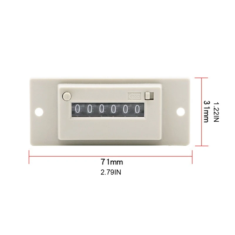Electromagnetic Counter 6 Digit Pulse Counter AC220V / AC110V / DC24V ...