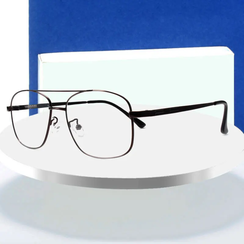 Fashion-Retro-Metal-Large-Box-Round-Glasses-Frame-Myopia-Men-Eyeglasses ...
