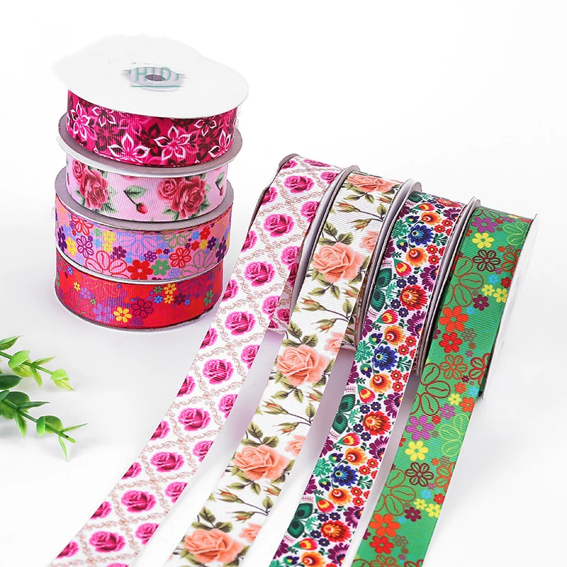 Rubans floraux colorés de 20yards, pour artisanat, ruban en gros grain ...