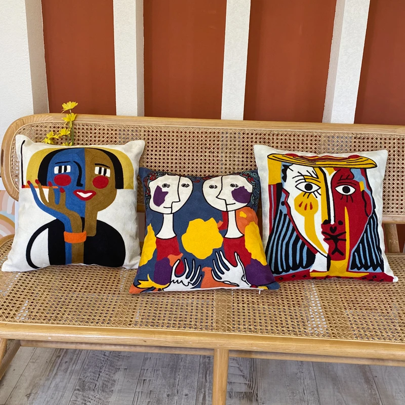 new-style-Embroidery-Abstract-Pillowcase-Cushions-Covers-Picasso ...