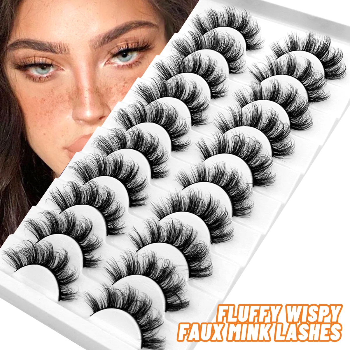 Groinneya 5/10 Pairs 3d Faux Mink Lashes Fluffy Soft Wispy Natural Long ...