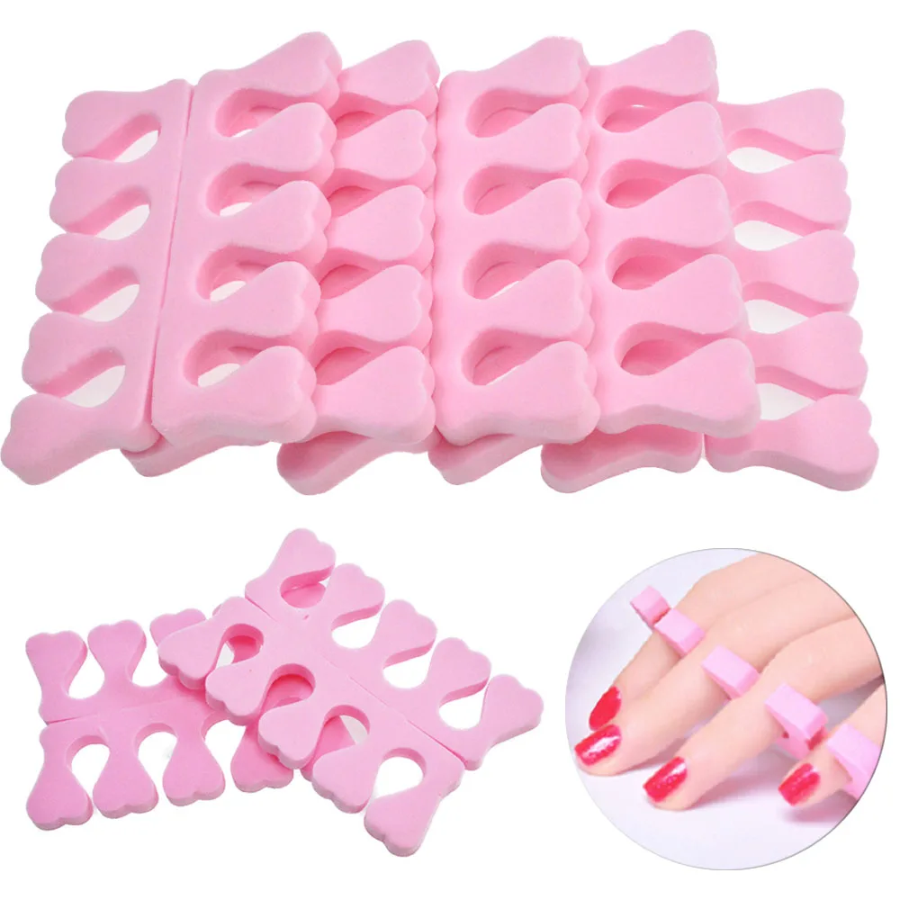 10pcs Soft Foam Sponge Finger Toe Nail Separators Pink Flexible Spacer ...