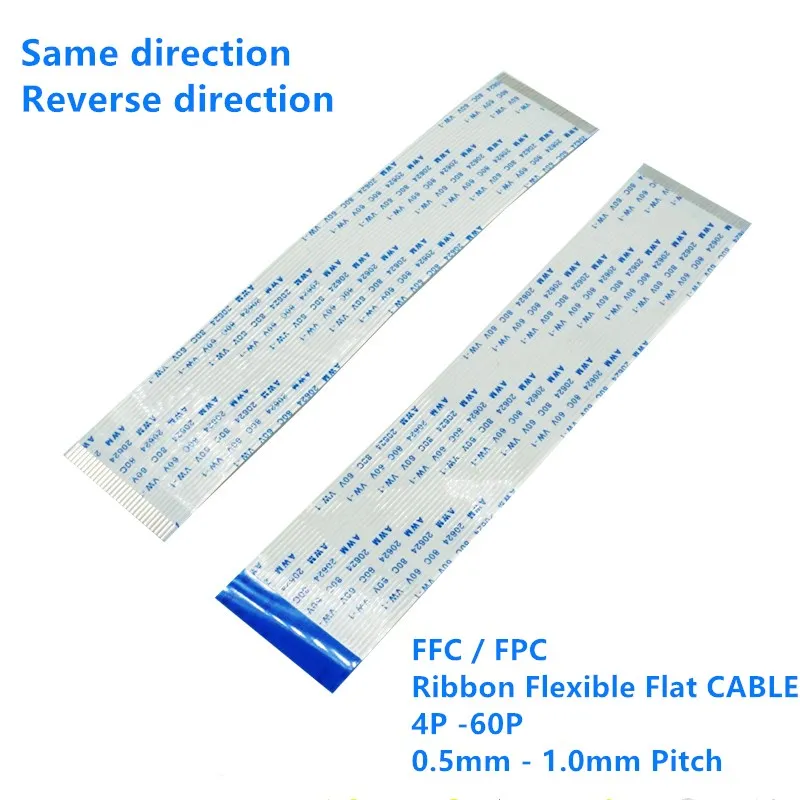10PCS Length 15CM FPC Ribbon Flexible Flat CABLE PITCH 0.5mm / 1.0mm ...