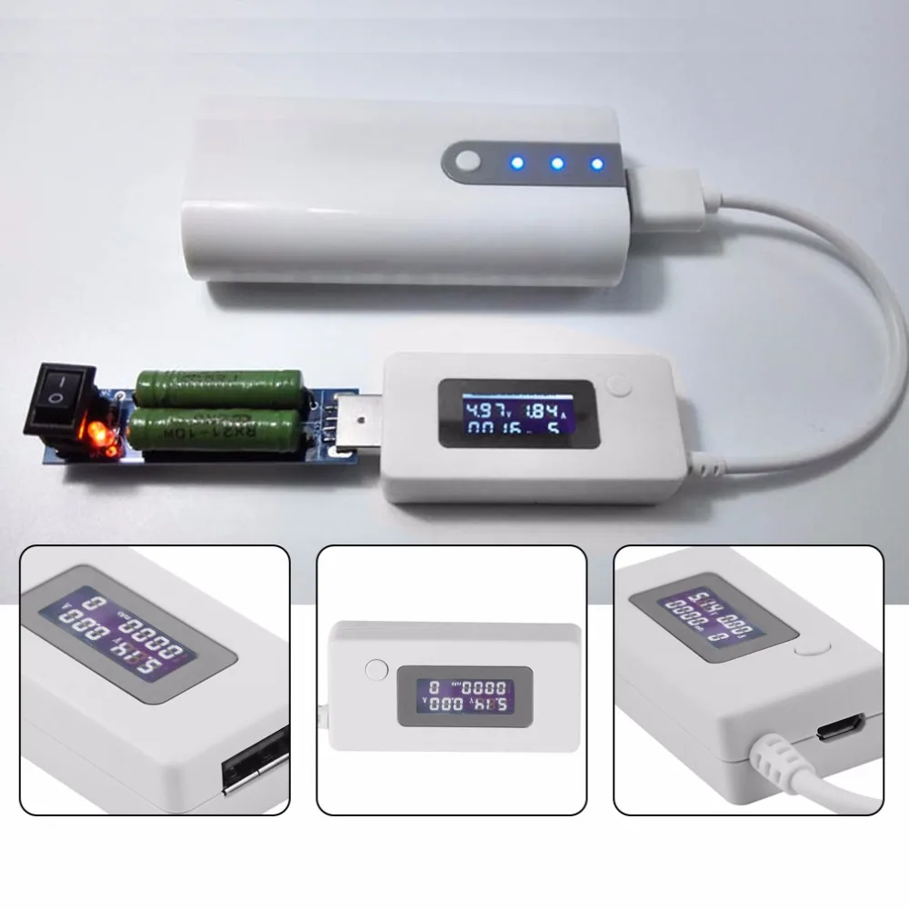 Professional LCD USB Mini Voltage and Current Monitor Tester Detector ...