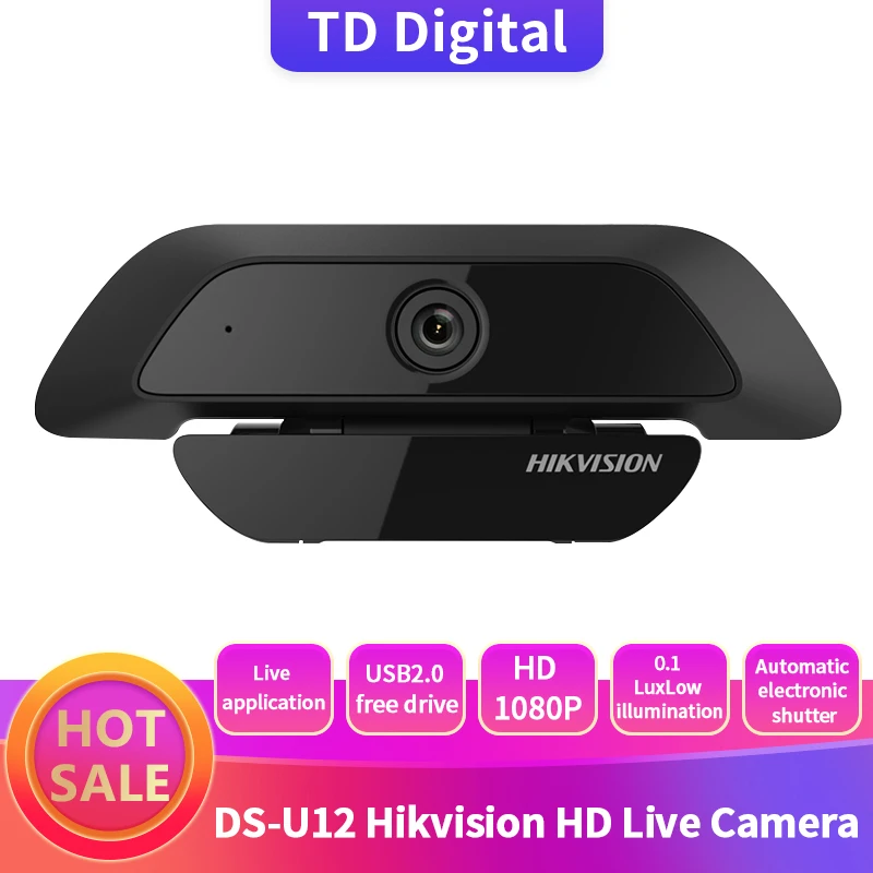 HIKVISION Webcam Full HD DS U12 P, caméra USB 1080, avec microphone ...