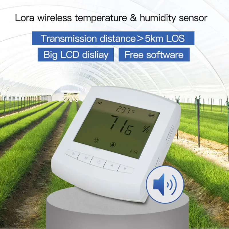 Humidity Temperature Wireless Sensor Lora 868 433/915mhz Thermometer Moisture Data Logger LCD ...