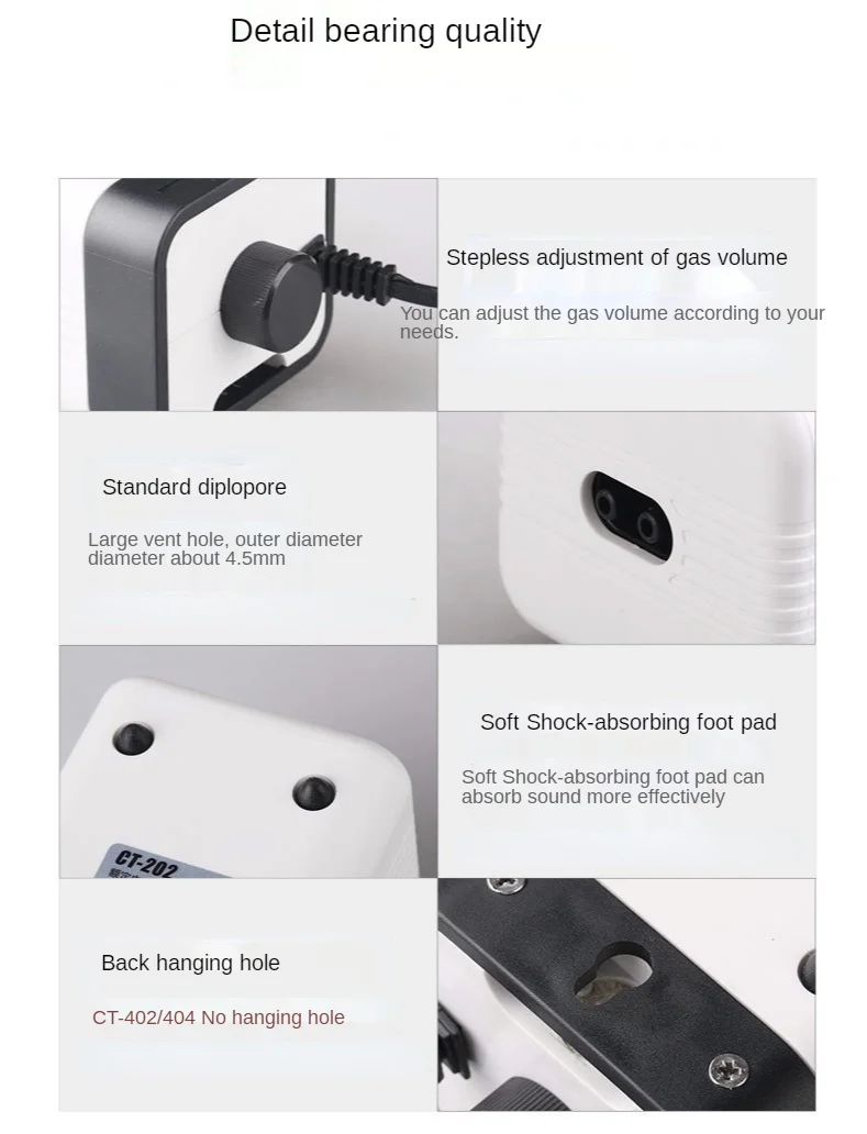 Pompe à air - SUNSUN - CT202 - Super silencieuse - Compresseur d'air réglable - Double flux ...