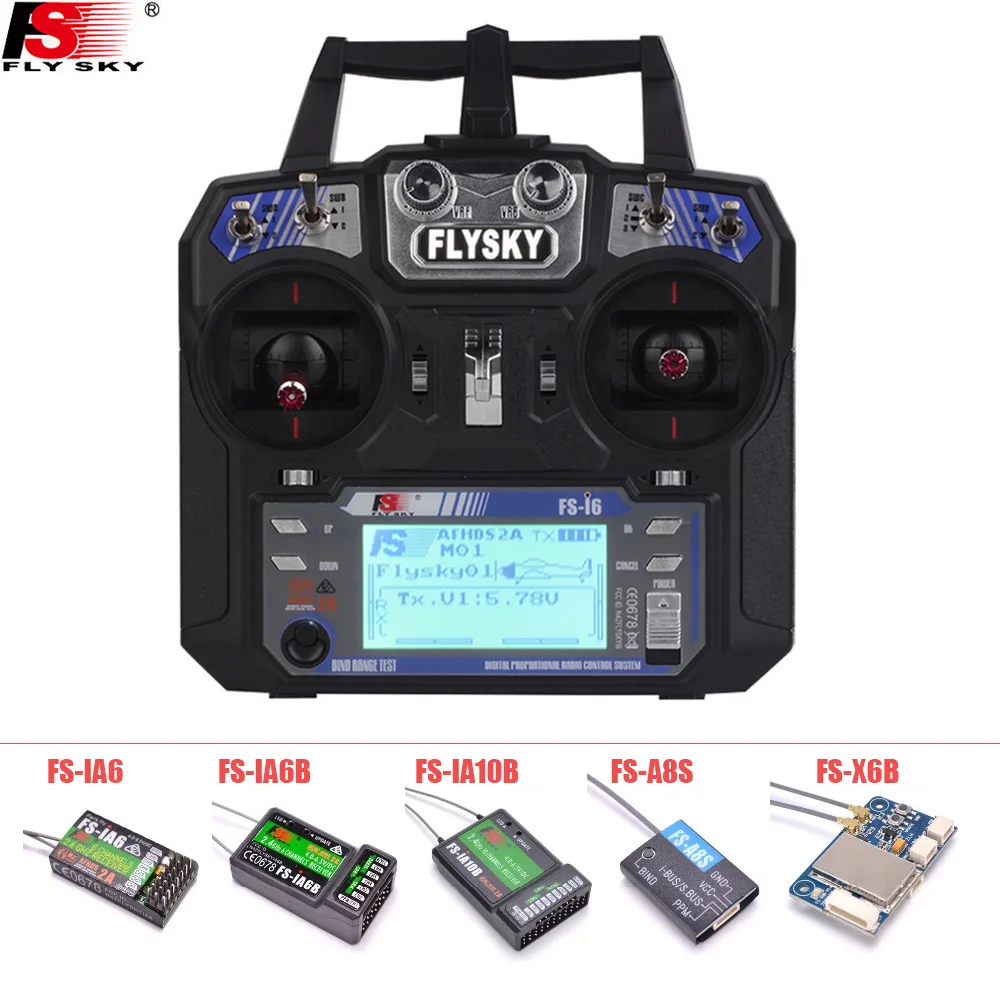 Flysky Fs-i6 I6 2.4g 6ch Afhds Transmitter With Ia6b X6b A8s R6b Ia10b ...