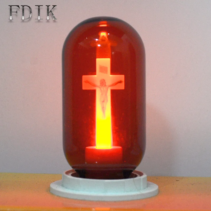 Led Lamp E27 90 265V Rode Vlam Rustige Geest Licht Kruis Jezus Kerk ...