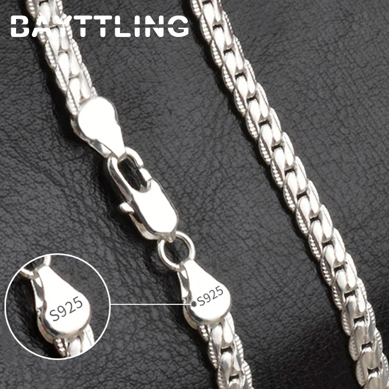 Bayttling S925 Sterling Silver Gold/silver 8/18/20/24 Inch Side Chain ...