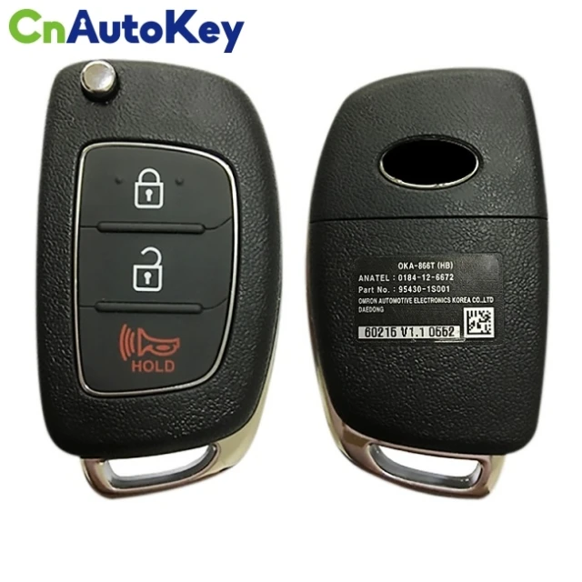 Original Flip Key For Hyundai 433Mhz 4D60 80 Bit, Part Number 95430-1S001