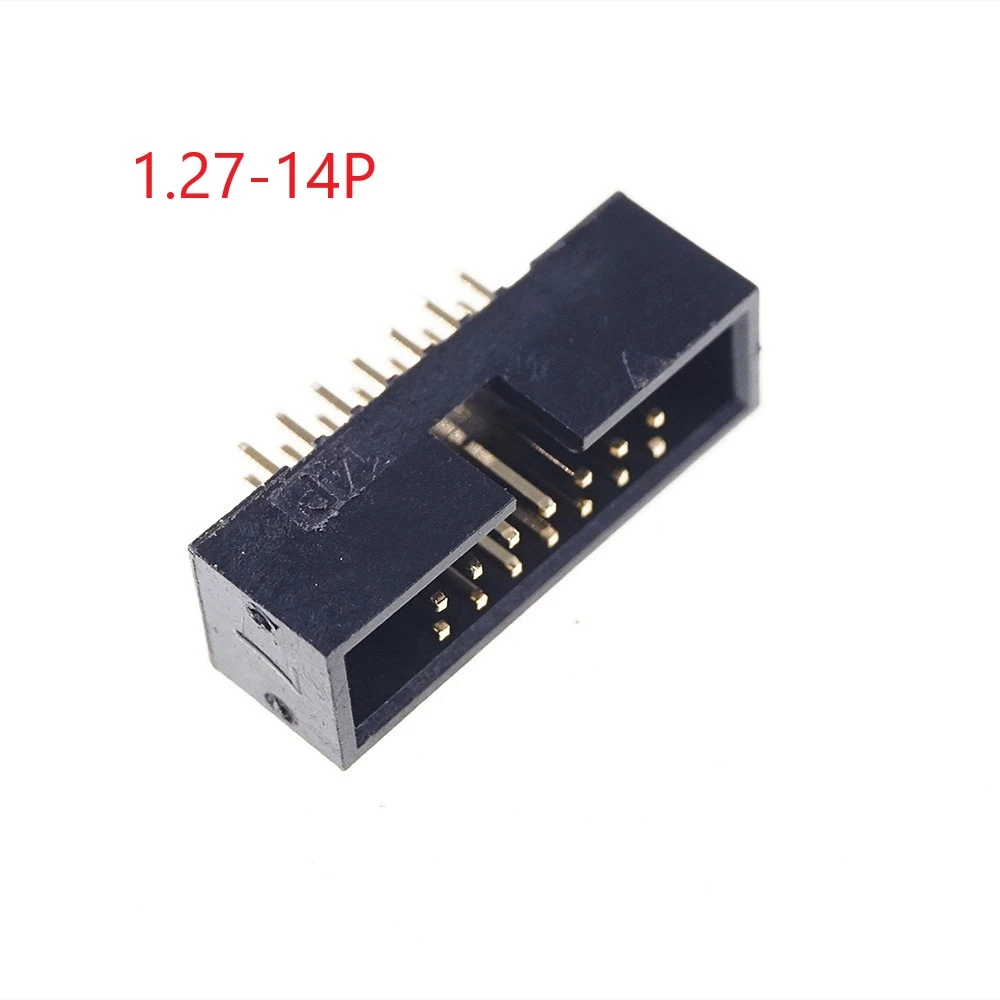 100 Pcs 1.27mm x1.27 mm Box Header 2x7 Pin 14 Pin Dual Rows Through Hole DIP type Straight Male ...