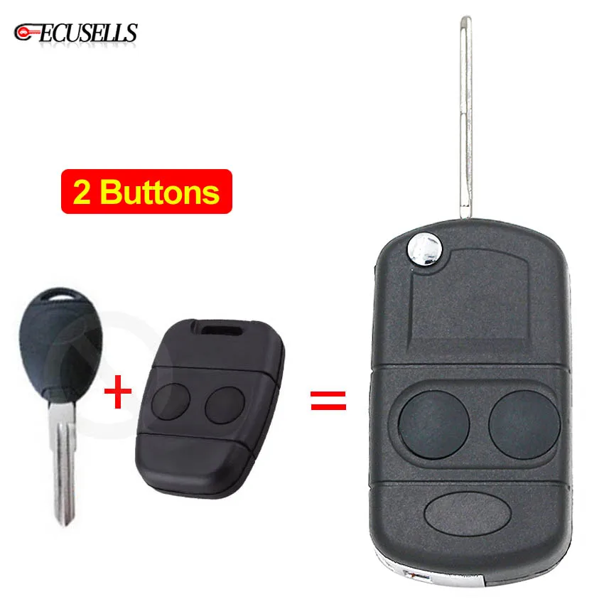 2 Button Folding Flip Remote Key Shell Case Smart Car Key Housing Uncut ...