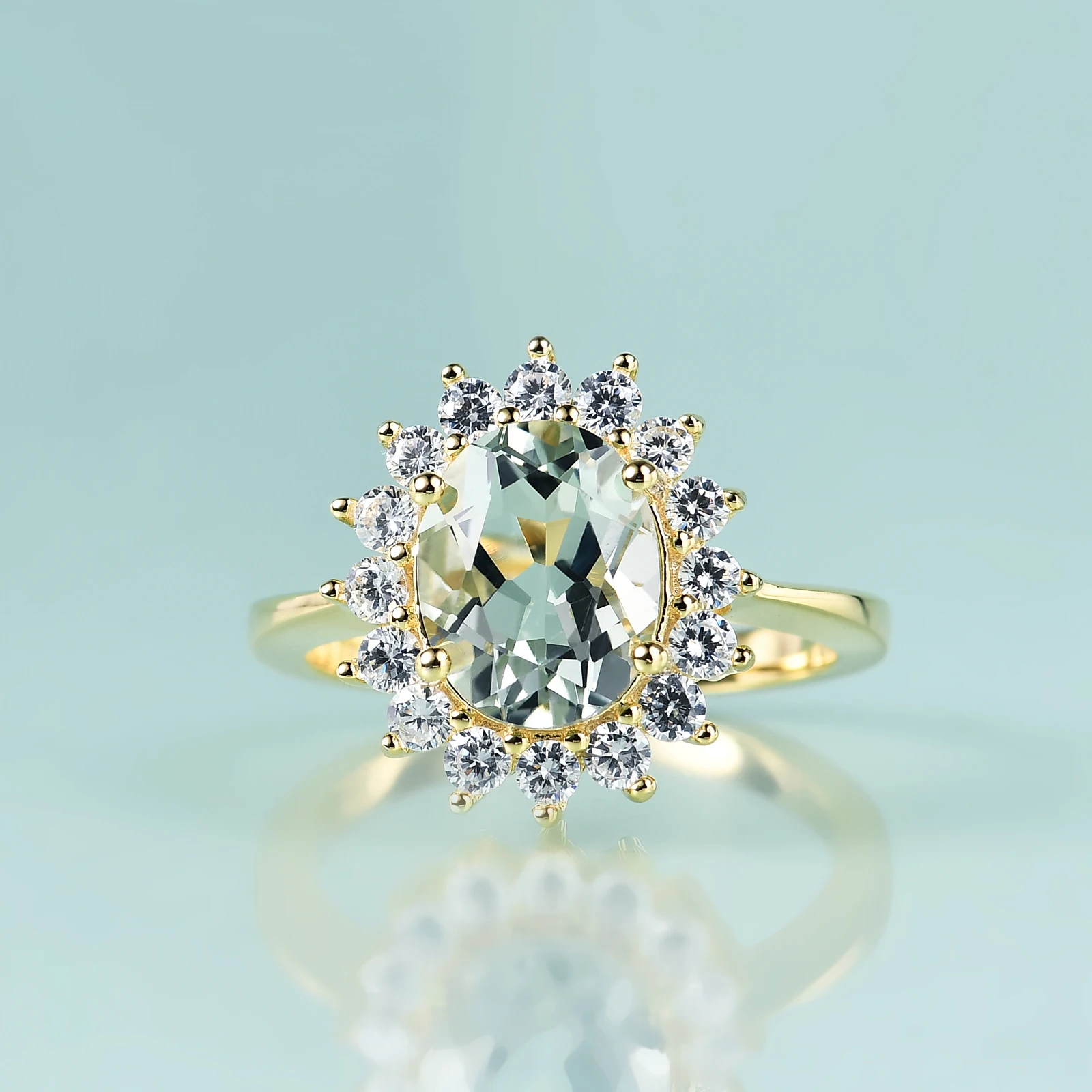 Sterling Silver Engagement Rings | Sterling Silver Prasiolite Ring ...