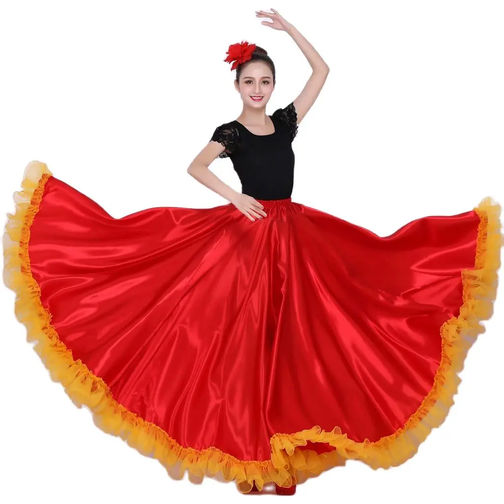 Falda De Flamenco español, Túnica gitana, falda De danza del vientre ...