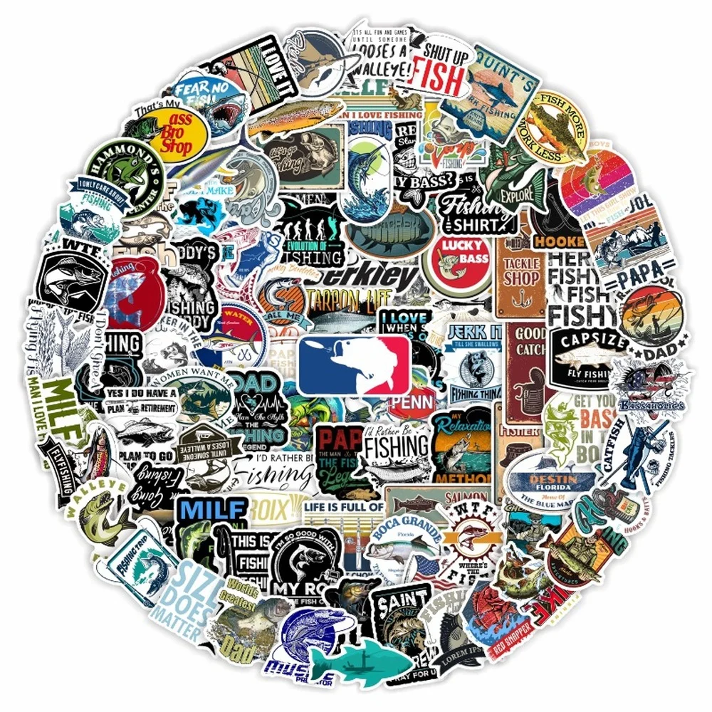 Stickers Fishing Colorful | Free Fishing Stickers Mail | Stickers ...