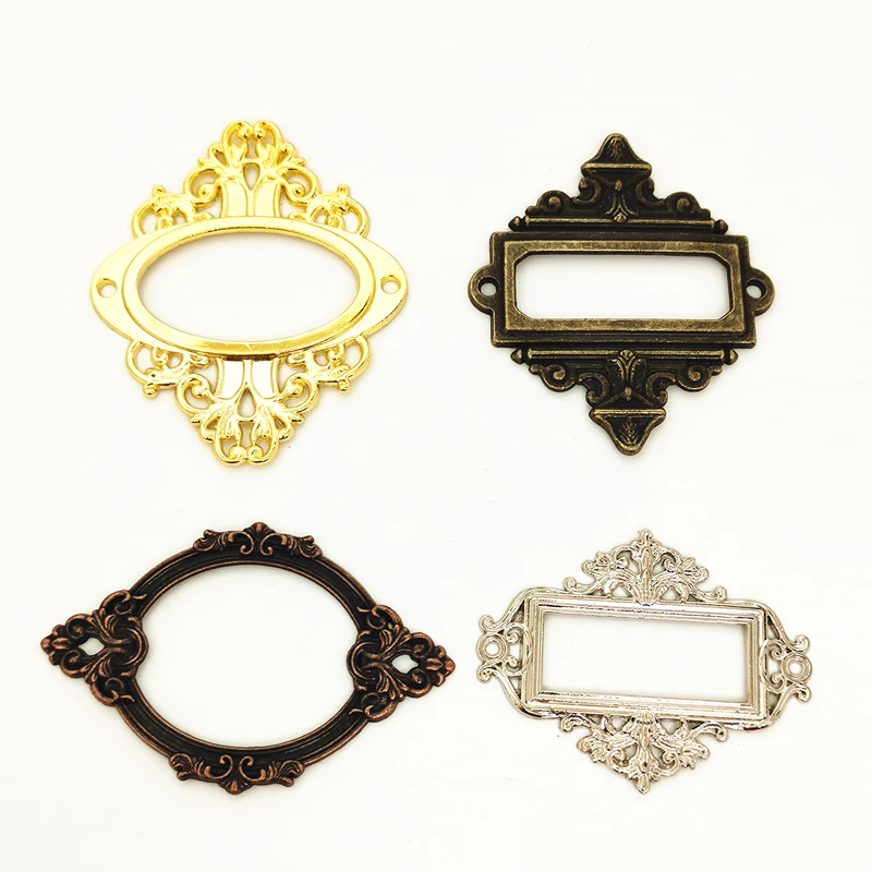 Label Handle Retro Case Door Carved Cabinet Pull File Name Card Holder ...