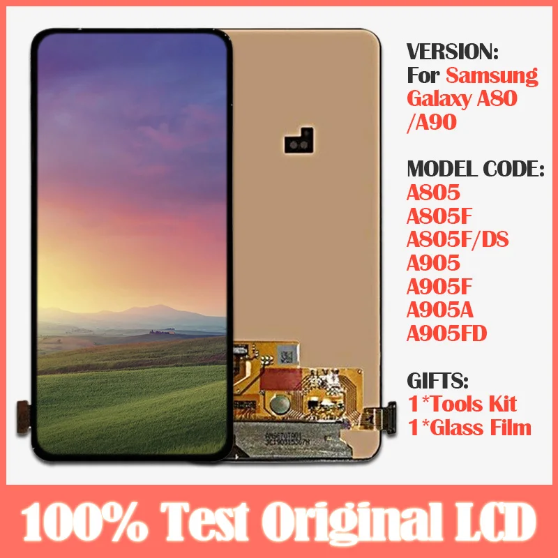 Супер AMOLED 6,7 ''ЖК-дисплей для samsung Galaxy A80 SM-A805 A90 A905 кодирующий преобразователь ...