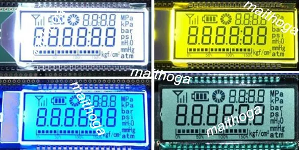 36PIN HTN Positif 6 Digit Segmen LCD Panel Putih/Kuning/Hijau/Biru ...