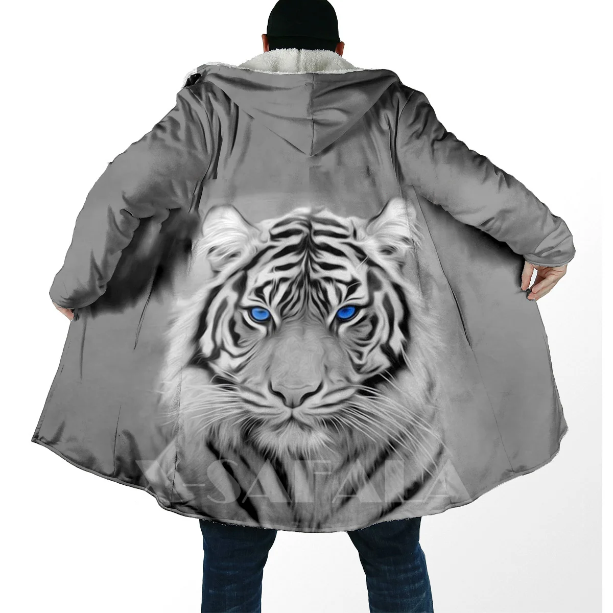 The-King-Tiger-Skin-Lion-Native-Wolf-Overcoat-Coat-3D-Printed-Thick ...