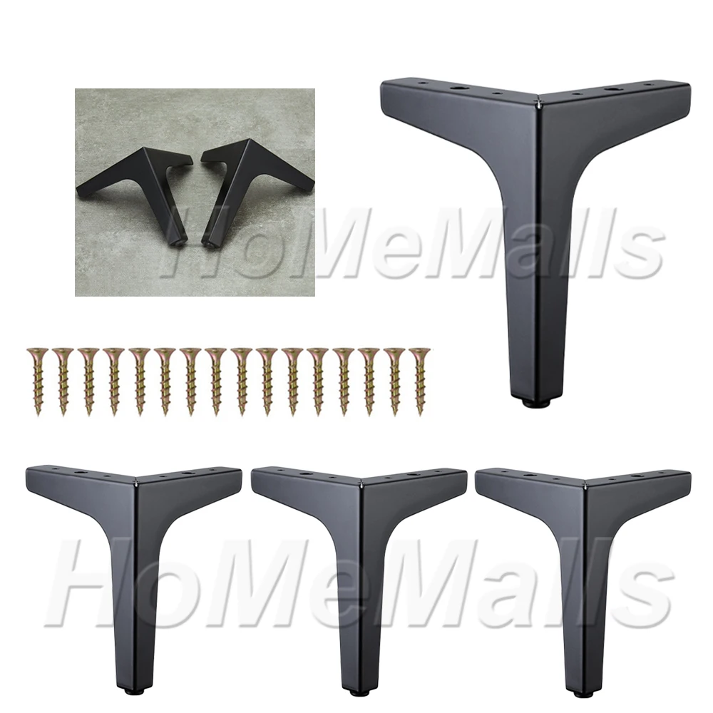 1pc Black Iron Furniture Legs Replacement Leg For Sofa Cabinet TV Stand ...