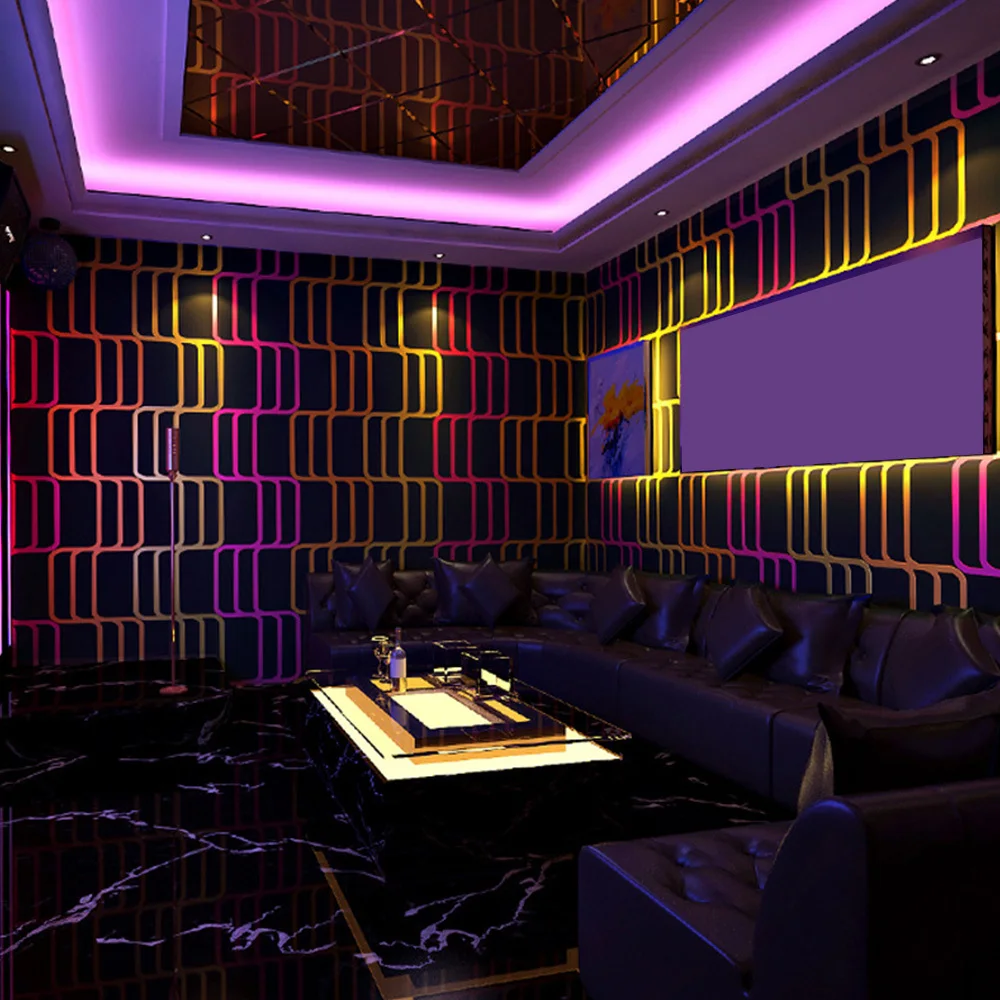 Geometric Diamond Ktv Wallpaper 3d Flash Bar Hotel Theme Room Wallpaper ...