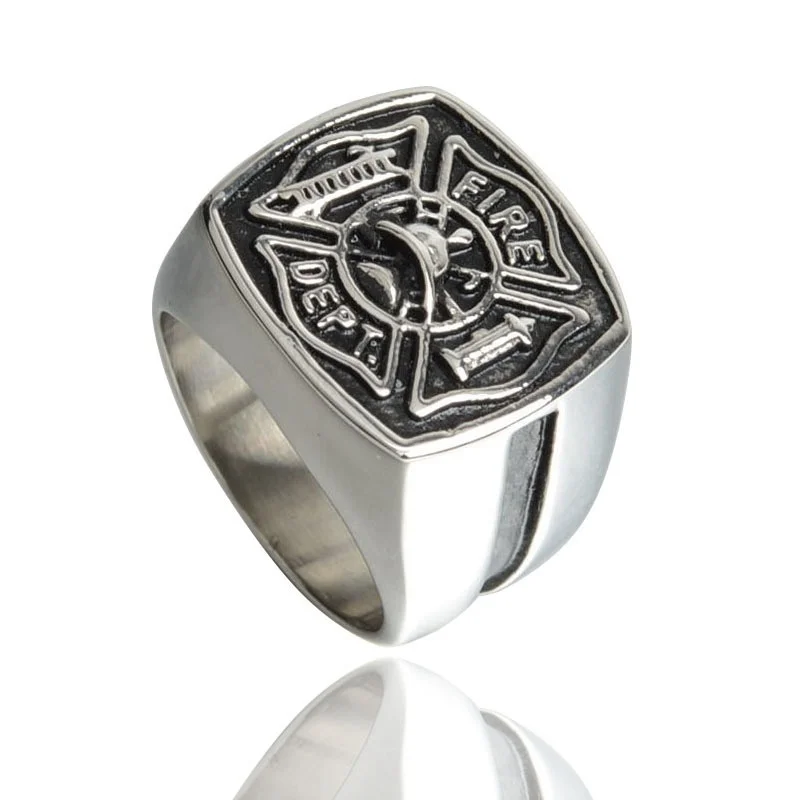 New-Trendy-American-Firefighter-Ring-Men-s-Ring-Metal-Silver-Plated ...
