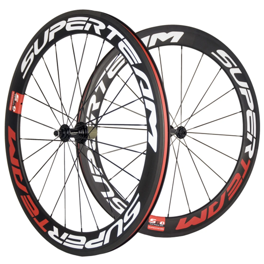 Superteam 60mm Clincher Road Bike Wheels Cycling Bicycle Wheelset 700c ...
