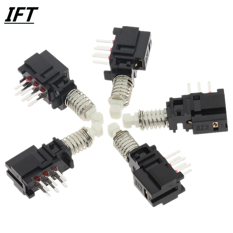 10Pcs Uni-directional Push-button Switch A11 with Lock Double Row 6 Feet Key-press Self Locking ...