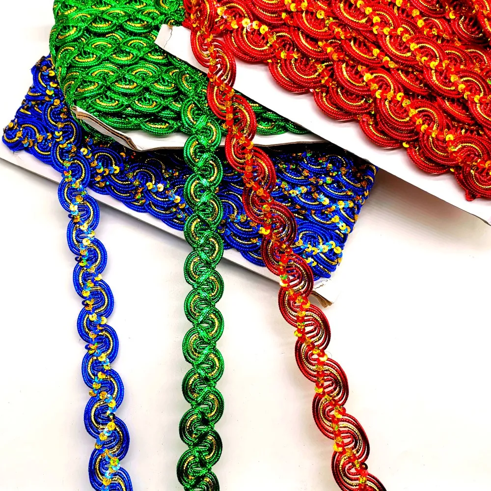 12 Yds Cosplay Lace Trims Ribbon Sequined Costumes Appliqued Crochet ...