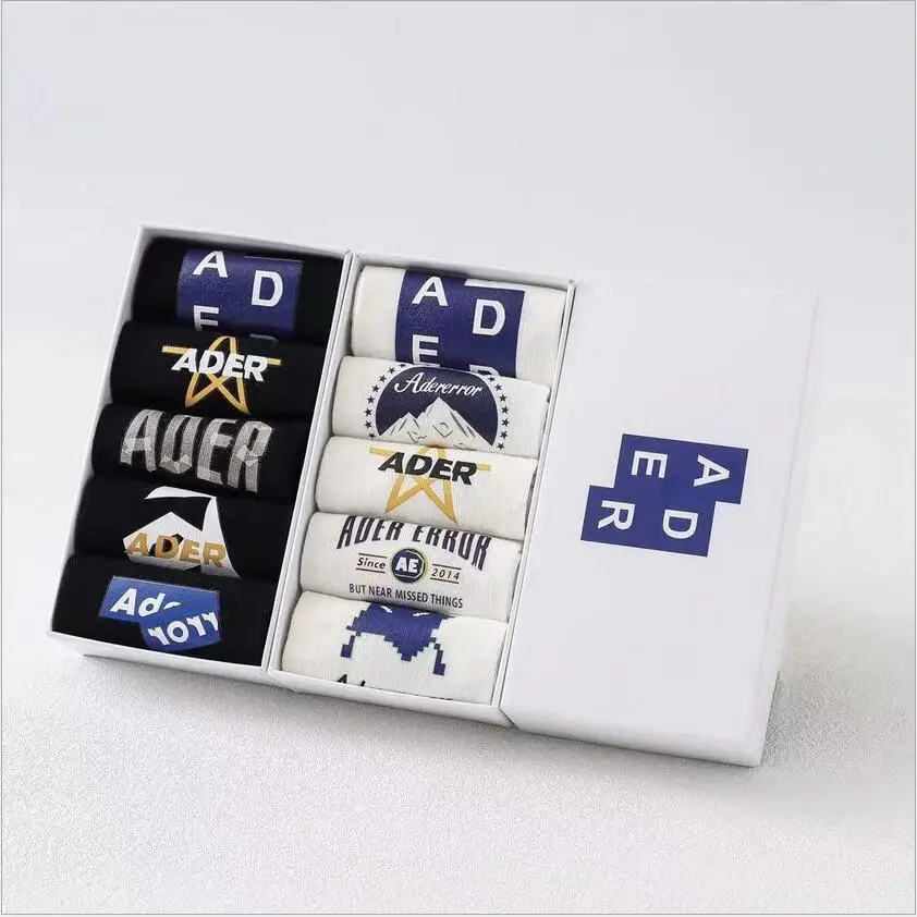 5 Pairs Colors Adererror Socks 2021 New Men Women Classic Ader Logo ...