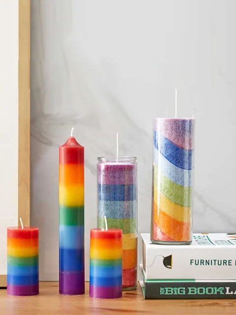 Long Glass Religious Candles