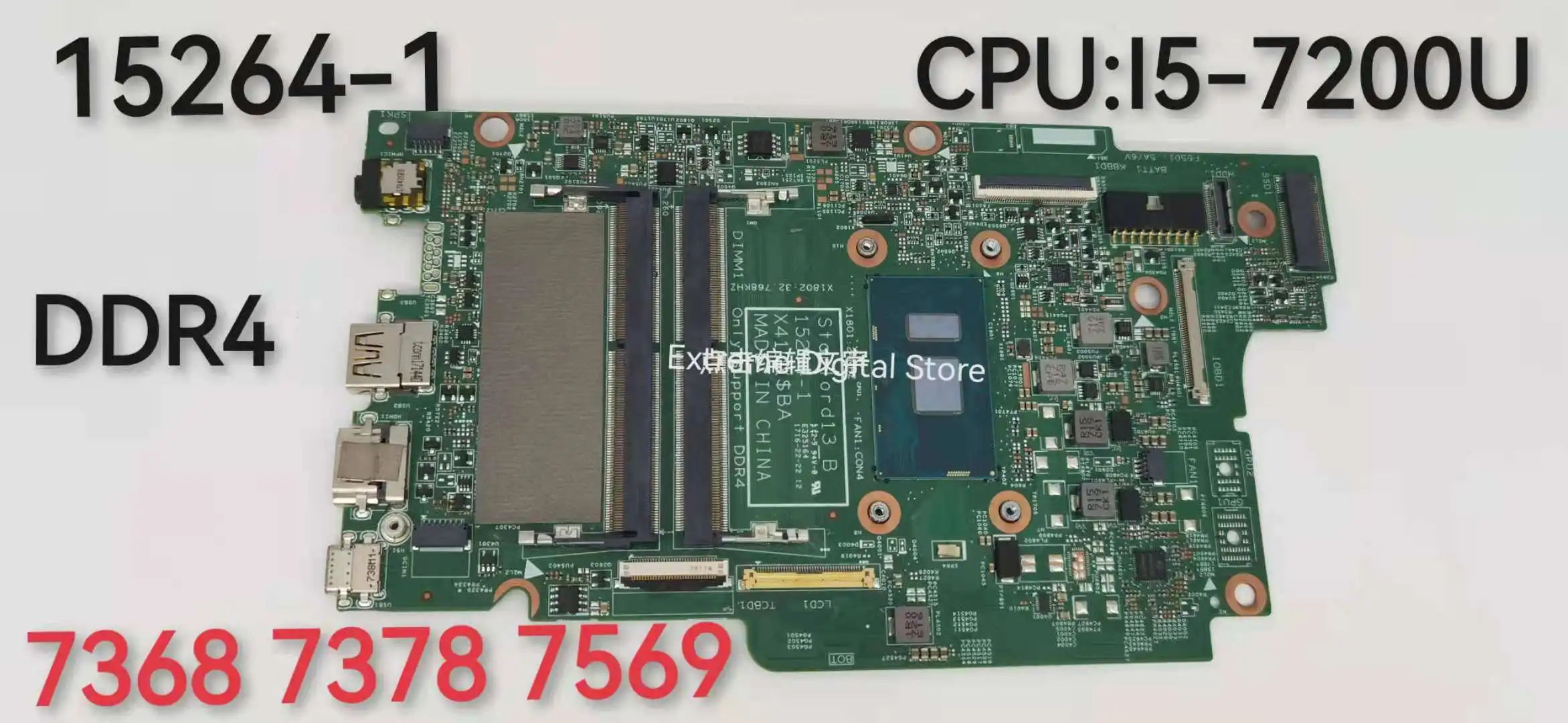 Motherboard 15264-1 For DELL Laptop 7368 7378 7569 7579 I5-7200:CPU ...