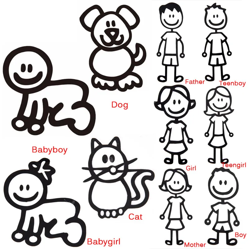 Stick Figure Family With Dog