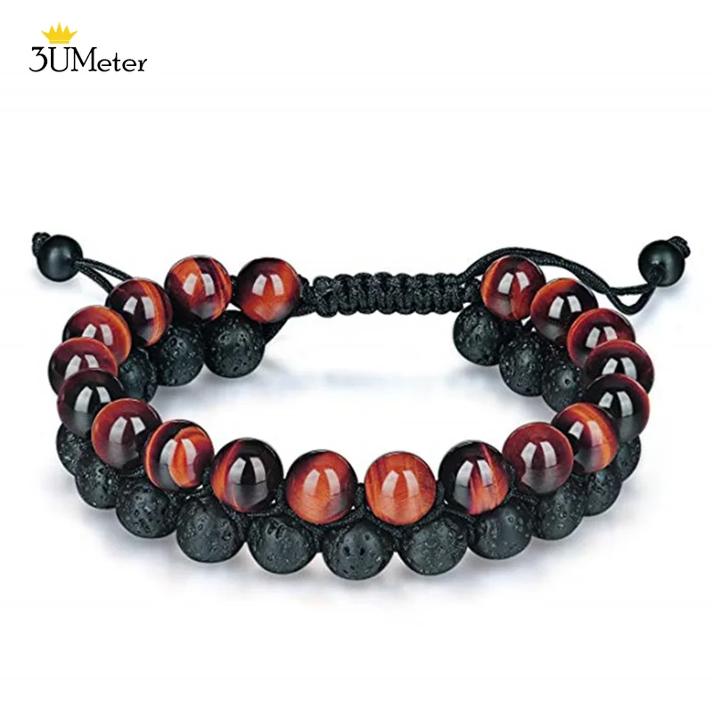 3UMeter 8 MM RED Tiger Eye สร้อยข้อมือหินลาวาสร้อยข้อมือ Diffuser ...