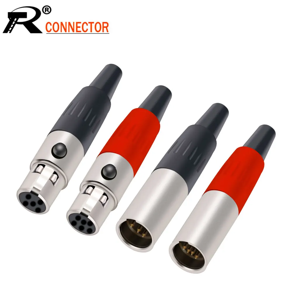 100pcs-lot-Mini-XLR-3-4-5-6-Pin-Plug-Jack-Male-Female-Coupler-Soldering ...