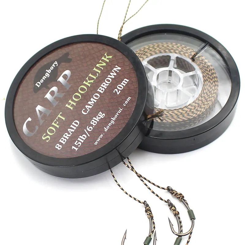 20m-Carp-Fishing-Line-Soft-Carp-Wire-Hook-Link-Brown-8-Strand-Uncoated ...