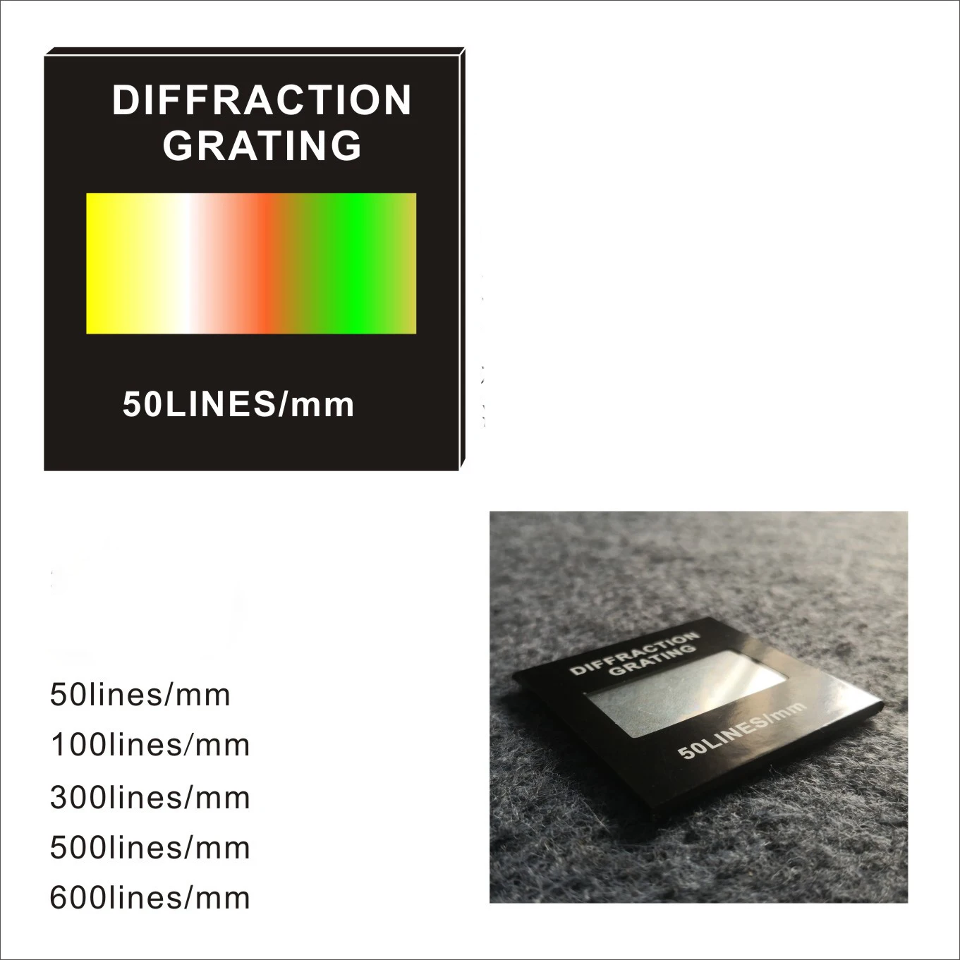 Diffraction-Transmission-Grating-50-100-300-500-600-Line-Teaching ...