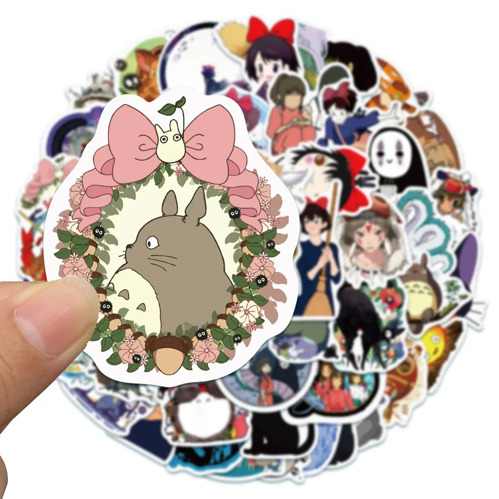 10/50pcs Miyazaki Hayao Anime Sticker Cartoon Totoro Spirited Away Girl ...