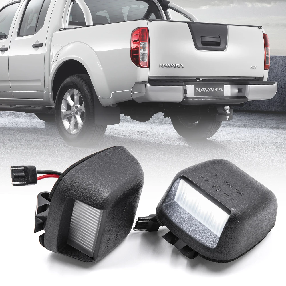 2PCS-White-LED-License-Number-Plate-Light-For-Nissan-Navara-D40 ...