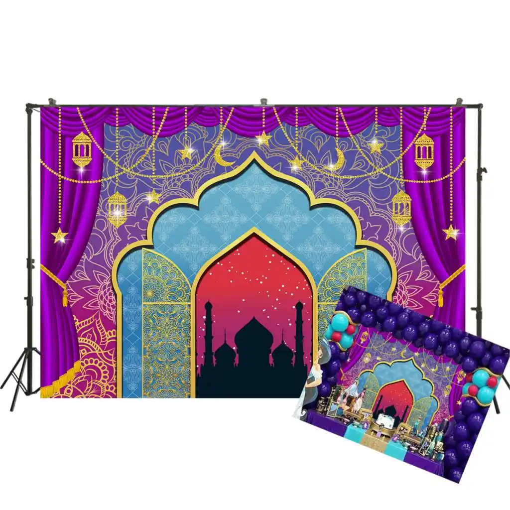Arabian Aladdin Palace Castle Pillars Hall backdrop polyester or Vinyl ...