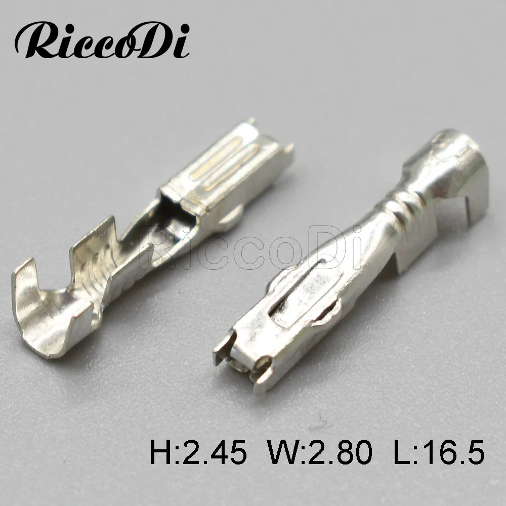 100Pcs Brass Pre-tin Plated Female Crimp Terminals Splice Pins For TE ...
