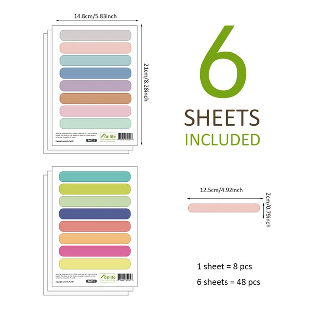 48pcs Colorful Candy Strip Wall Stickers Nursery Children Room ...