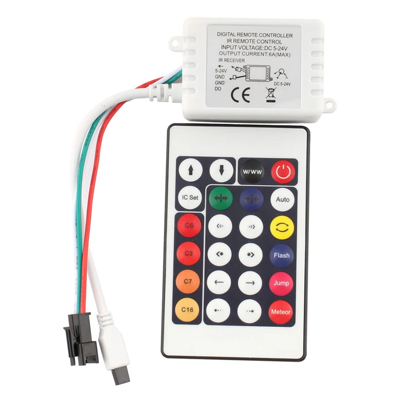 Magic Home Led Controller 24 key IR Remote Controller WS2812b WS2811 ...