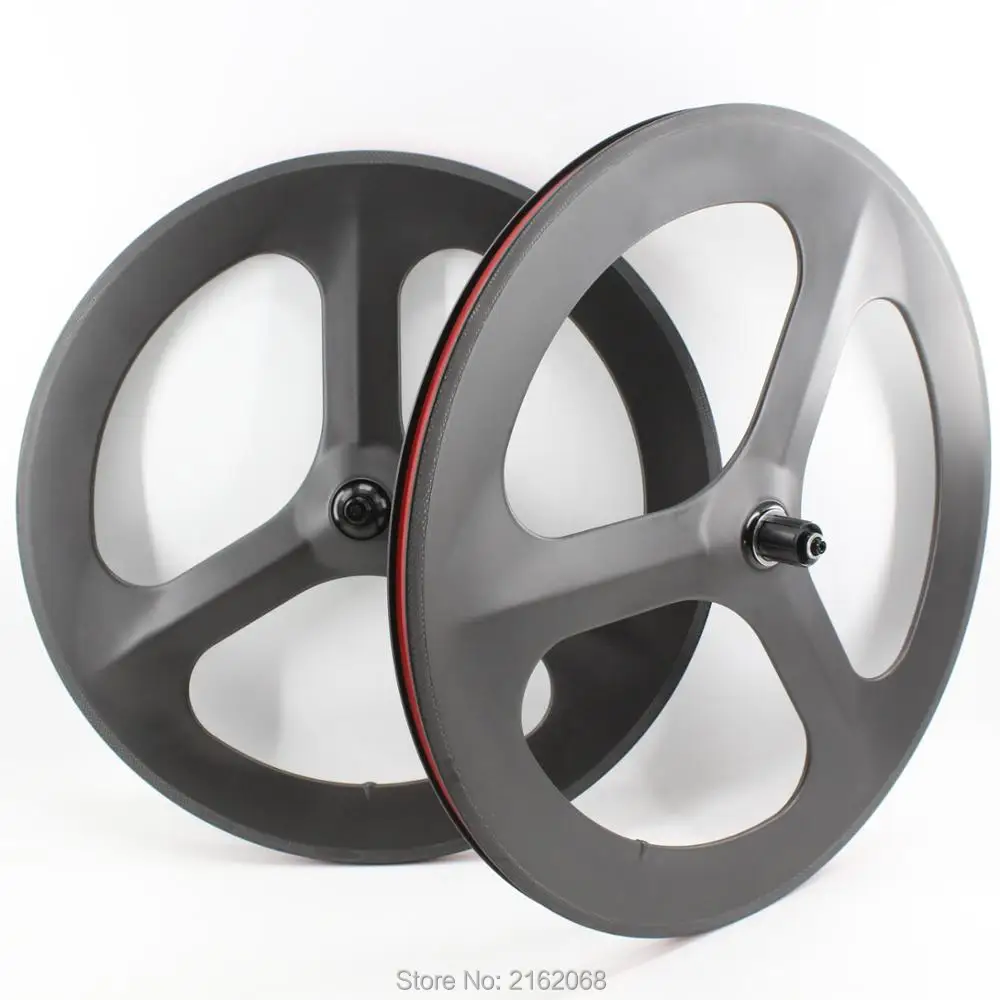 1Pair 700C 3 spokes Road Track Fixed Gear bike matt UD full carbon ...