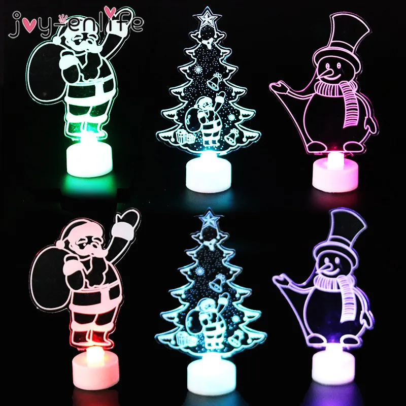 Christmas-Home-Decoration-Colorful-LED-Lights-tree-Santa-Claus-Night ...